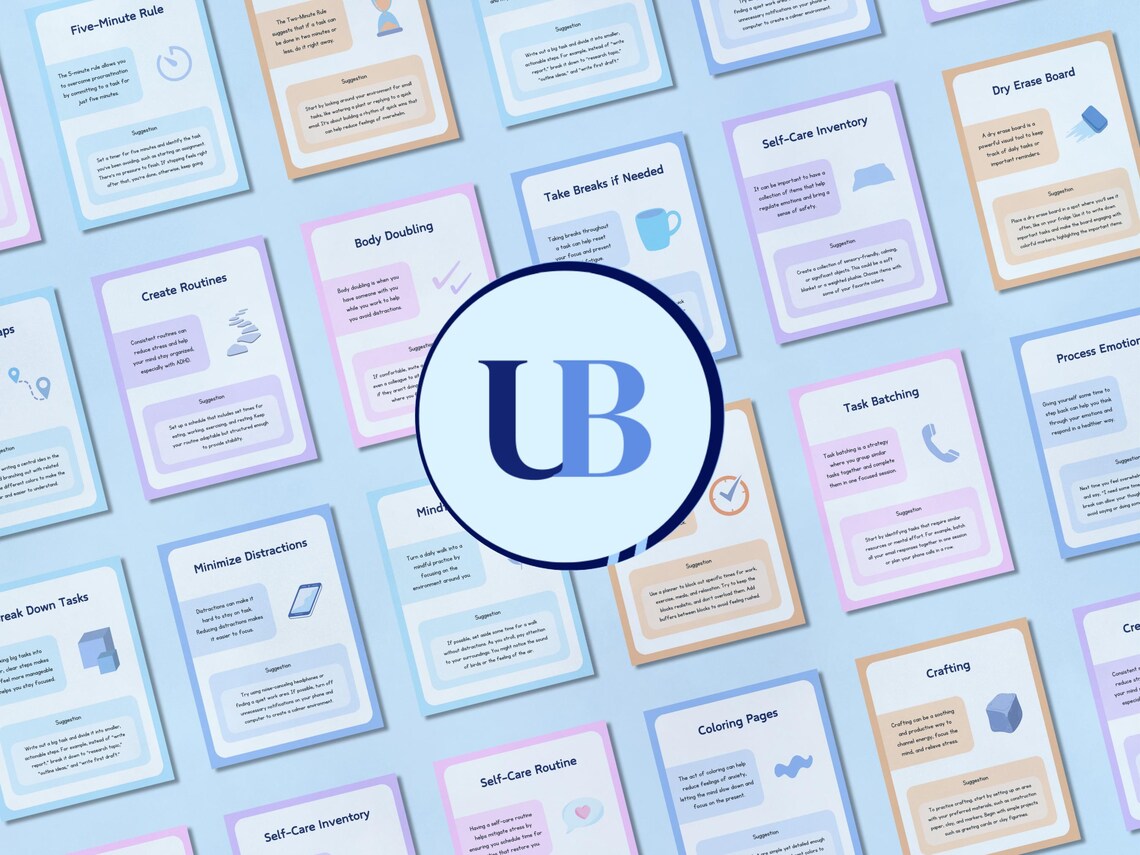 ADHD Coping Cards, ADHD Therapy Resources, ADHD Visual Aids, Dealing ...