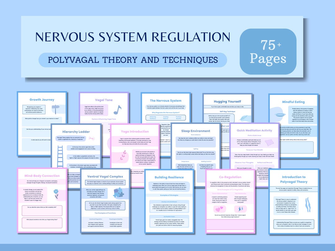 Nervous System Regulation Workbook, Polyvagal Theory Worksheets ...