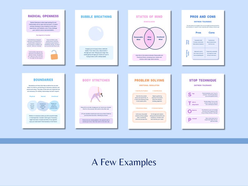 DBT Flashcards, Dialectical Behavior Therapy Coping Cards, DBT Flash ...