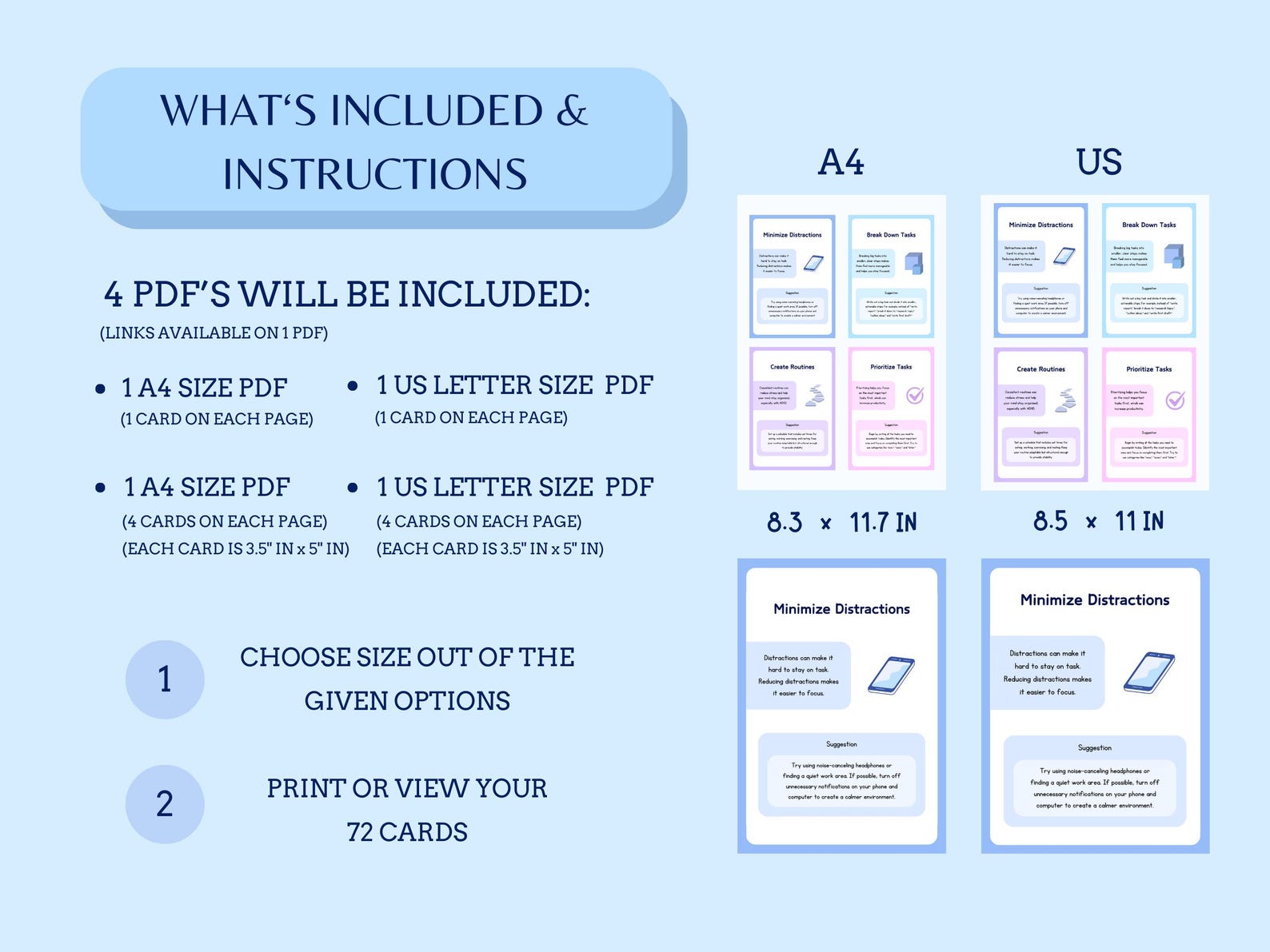 ADHD Coping Cards, ADHD Therapy Resources, ADHD Visual Aids, Dealing ...