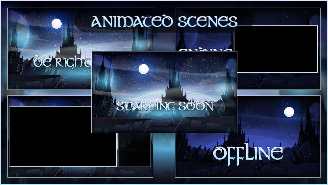 Haunted Castle Animated Stream Overlay: Gothic Fantasy Twitch Package ...