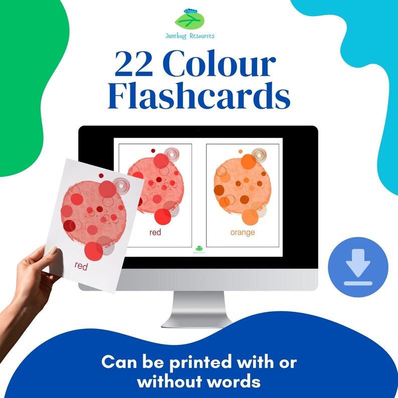 22 Colour Flashcards- Digital Download for Toddlers, Children ...