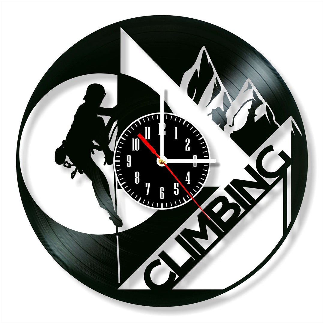Climbing Wall Clock 12" Made Out of Vintage Vinyl Record, Modern Wall ...