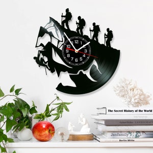Climbing Wall Clock 12" Made Out of Vintage Vinyl Record, Climbing Wall ...