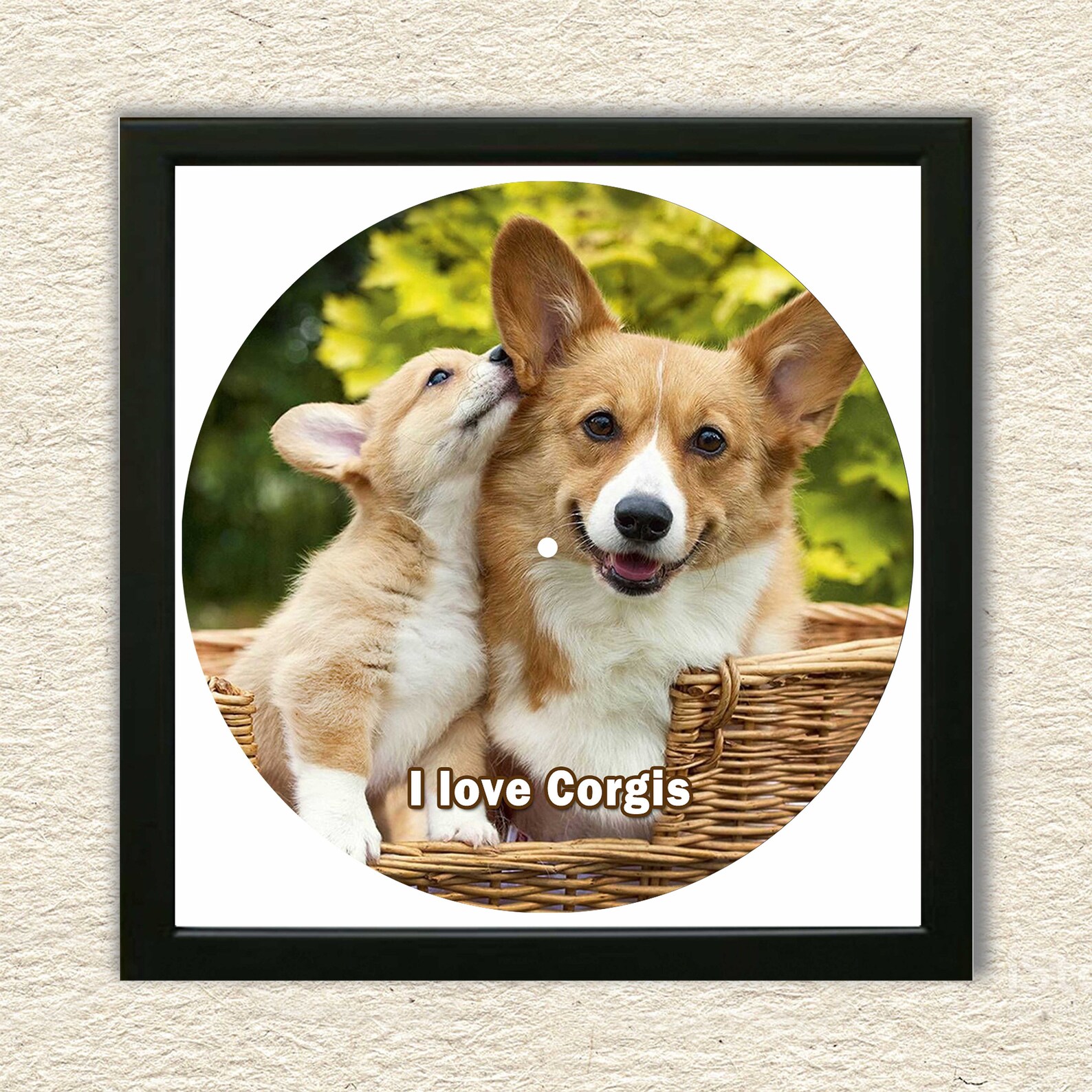 Corgi Wall Decor Painted 12 Made Out of Vintage Vinyl Record, Corgi ...