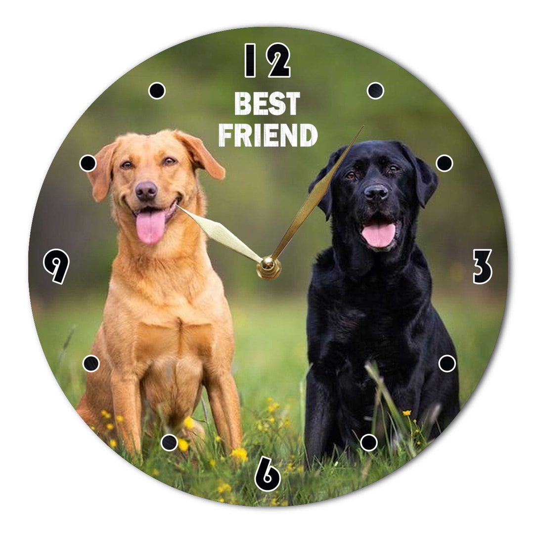 Labrador Wall Clock Painted 12 Made Out of Vintage Vinyl Record ...