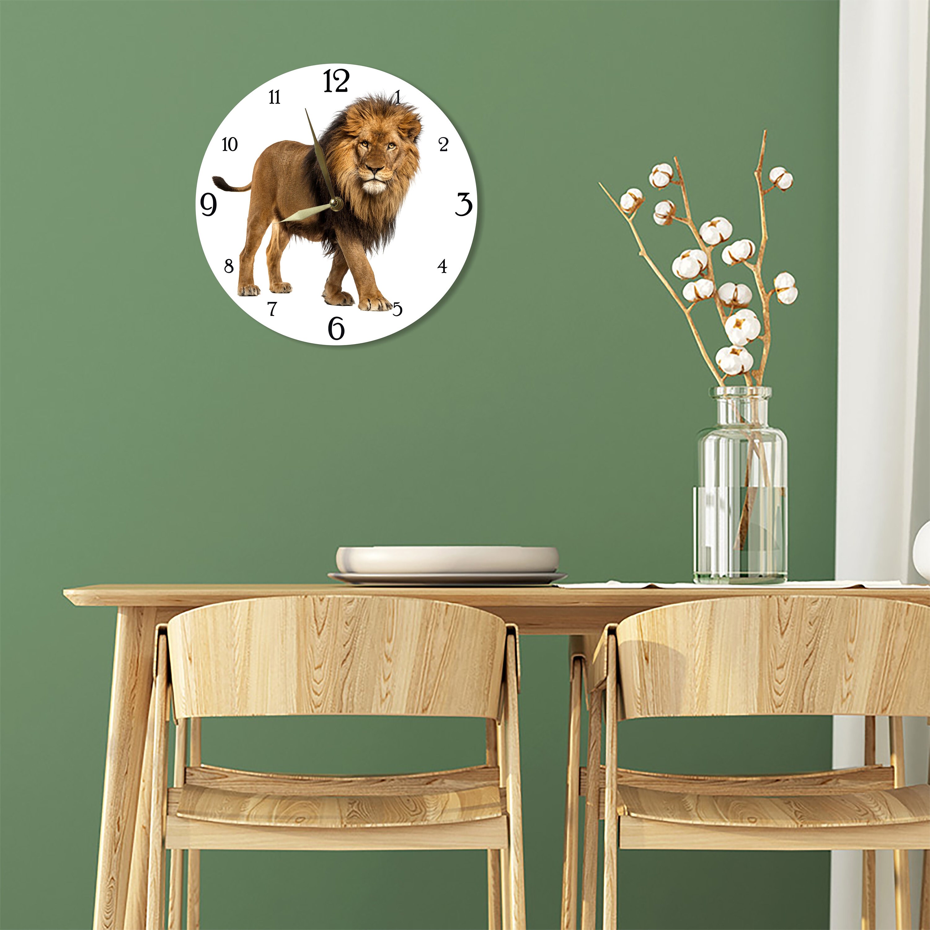 Lion Wall Clock: Painted Vintage Vinyl Record, Modern Decor - Etsy