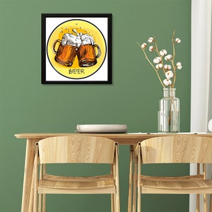 Beer Vinyl Record Wall Decor: Painted Art, Modern Home Bar (12 Inch) - Etsy