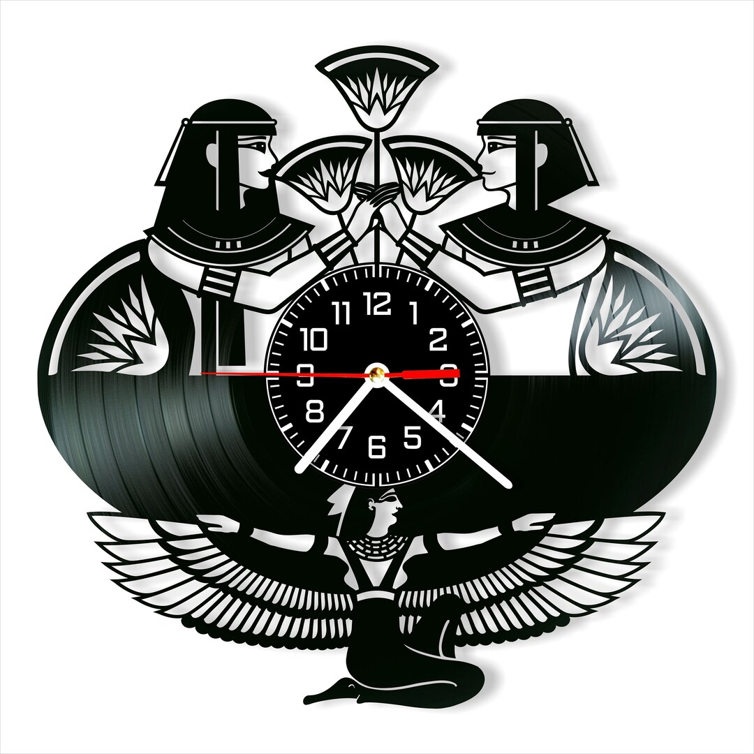 Egypt Wall Clock 12" Made Out of Vintage Vinyl Record, Modern Wall ...
