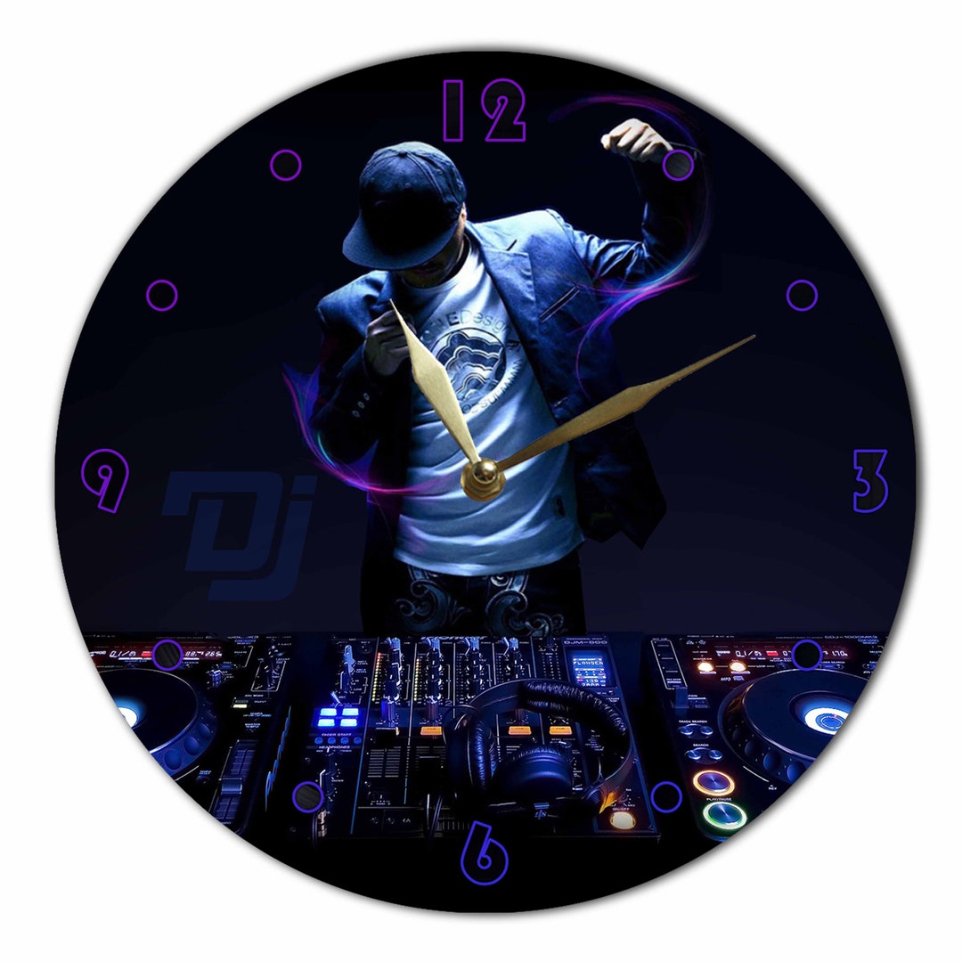 DJ Vinyl Record Wall Clock: Painted Modern Home Decor - Etsy