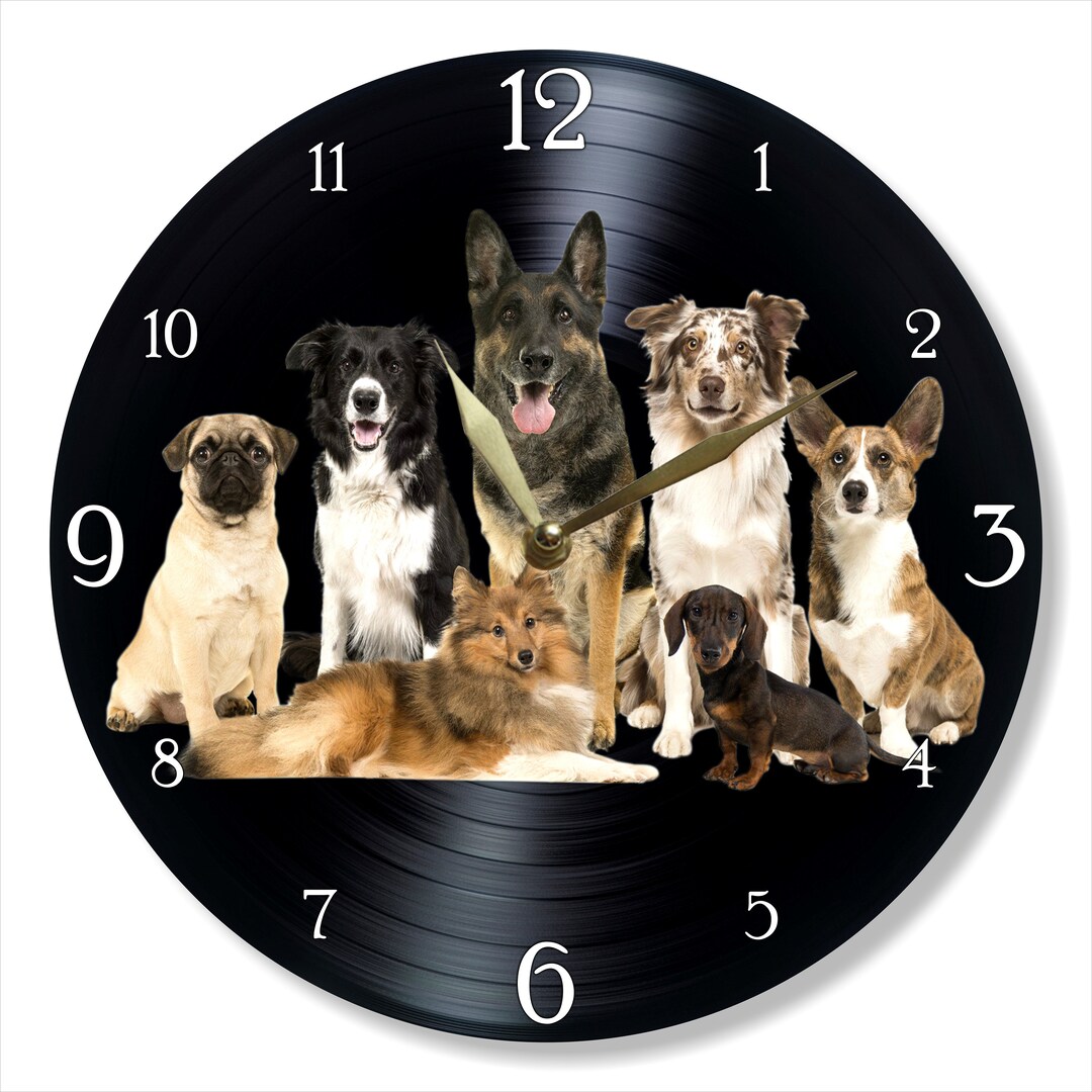 Dog Breeds Vinyl Record Wall Clock: Modern Home Decor - Etsy