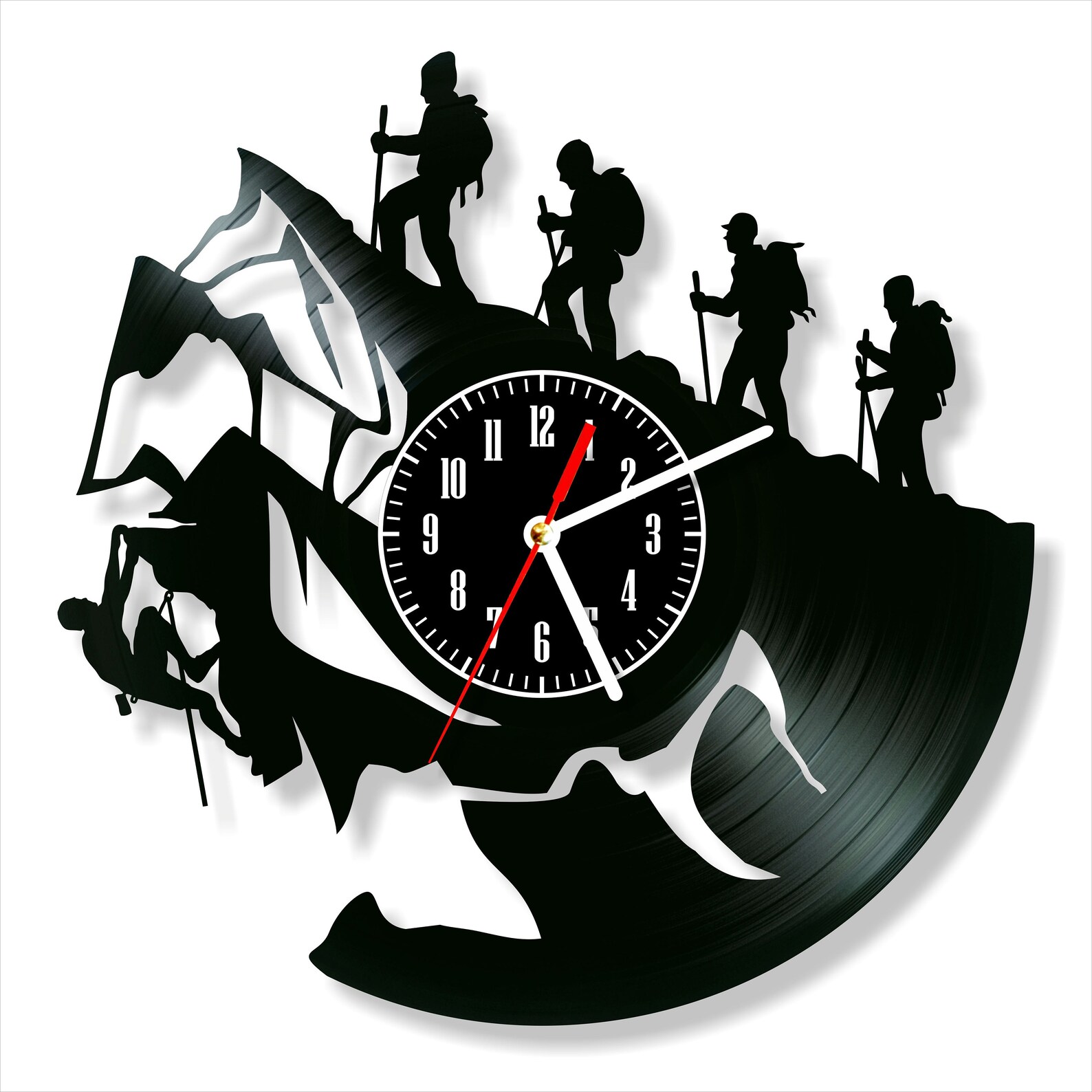 Climbing Wall Clock 12 Made Out of Vintage Vinyl Record, Climbing Wall ...