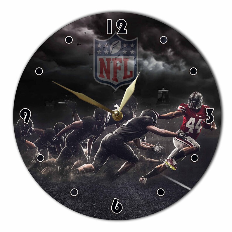 Football Team Vinyl Record Clock: Painted NFL Wall Decor - Etsy