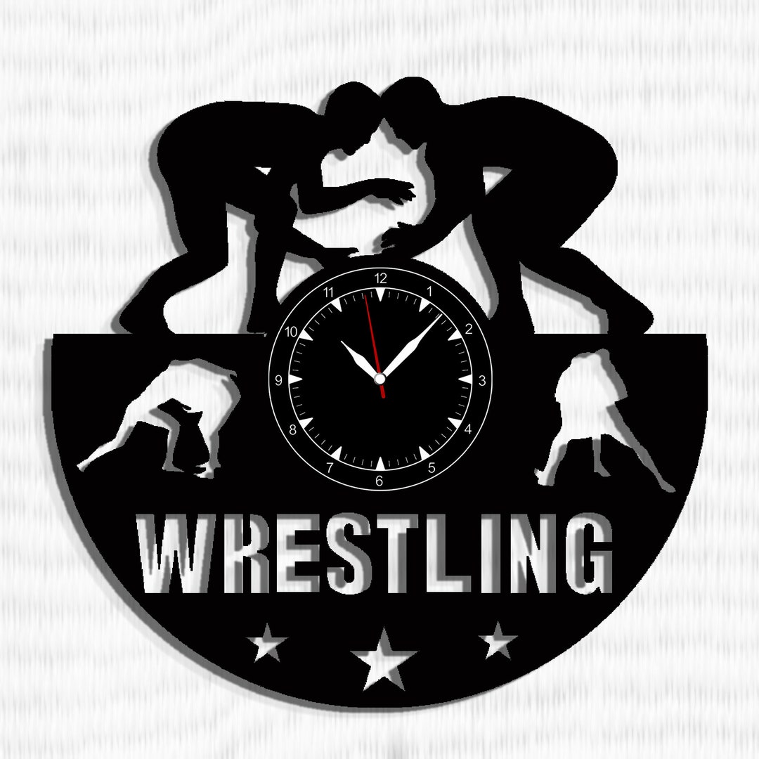 Personalized Wrestling Wall Clock 12" Made Out of Vintage Vinyl Record ...