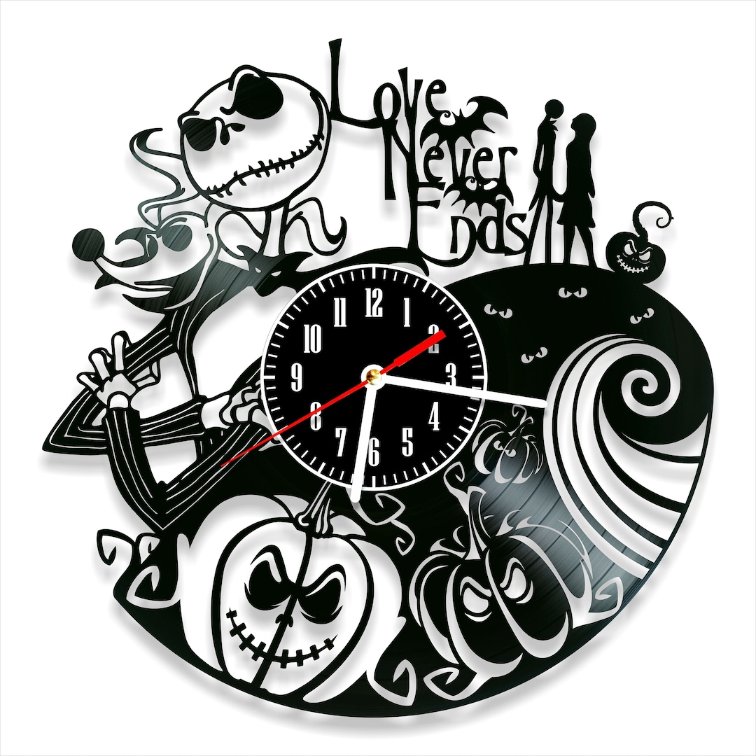 Nightmare Before Christmas Vinyl Record Clock: Modern Halloween Decor ...