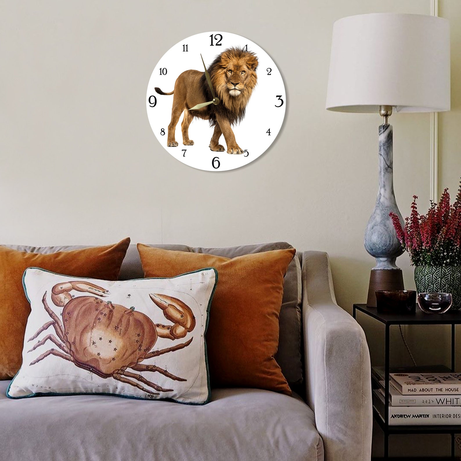 Lion Wall Clock: Painted Vintage Vinyl Record, Modern Decor - Etsy
