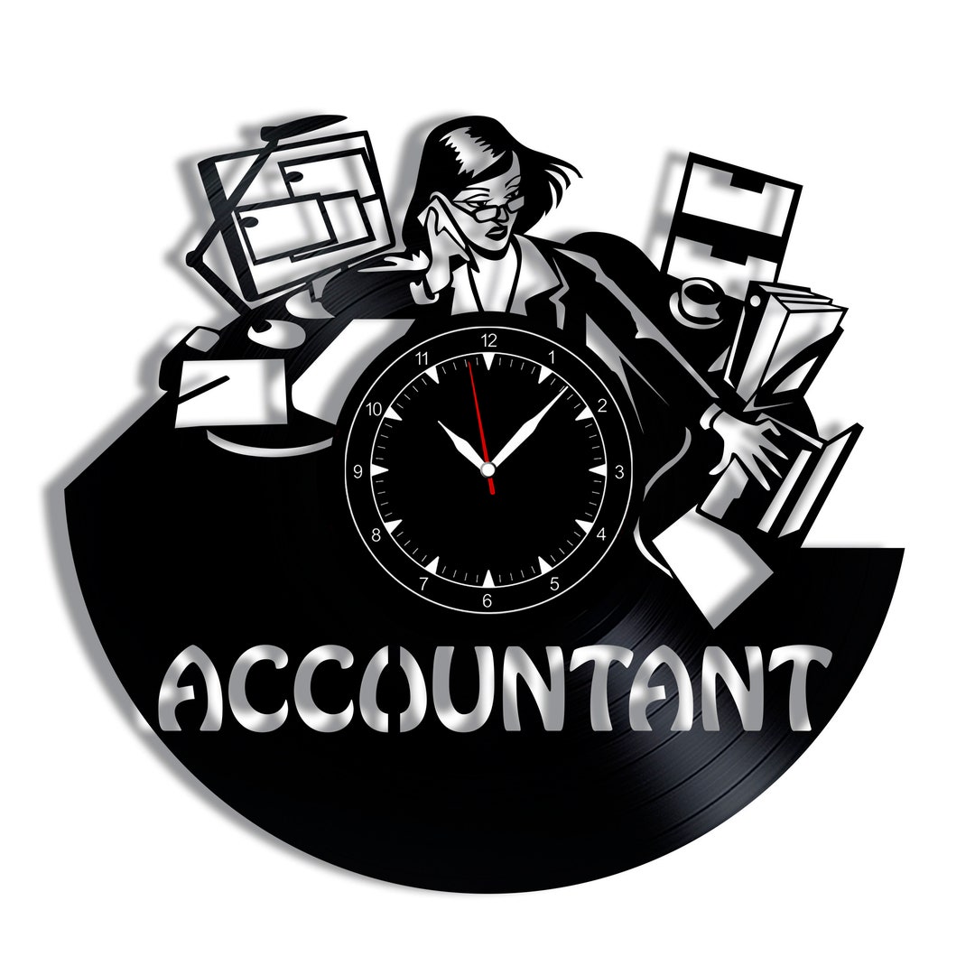 Personalized Accountant Wall Clock 12" Made Out of Vintage Vinyl Record ...