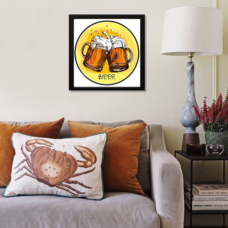 Beer Vinyl Record Wall Decor: Painted Art, Modern Home Bar (12 Inch) - Etsy