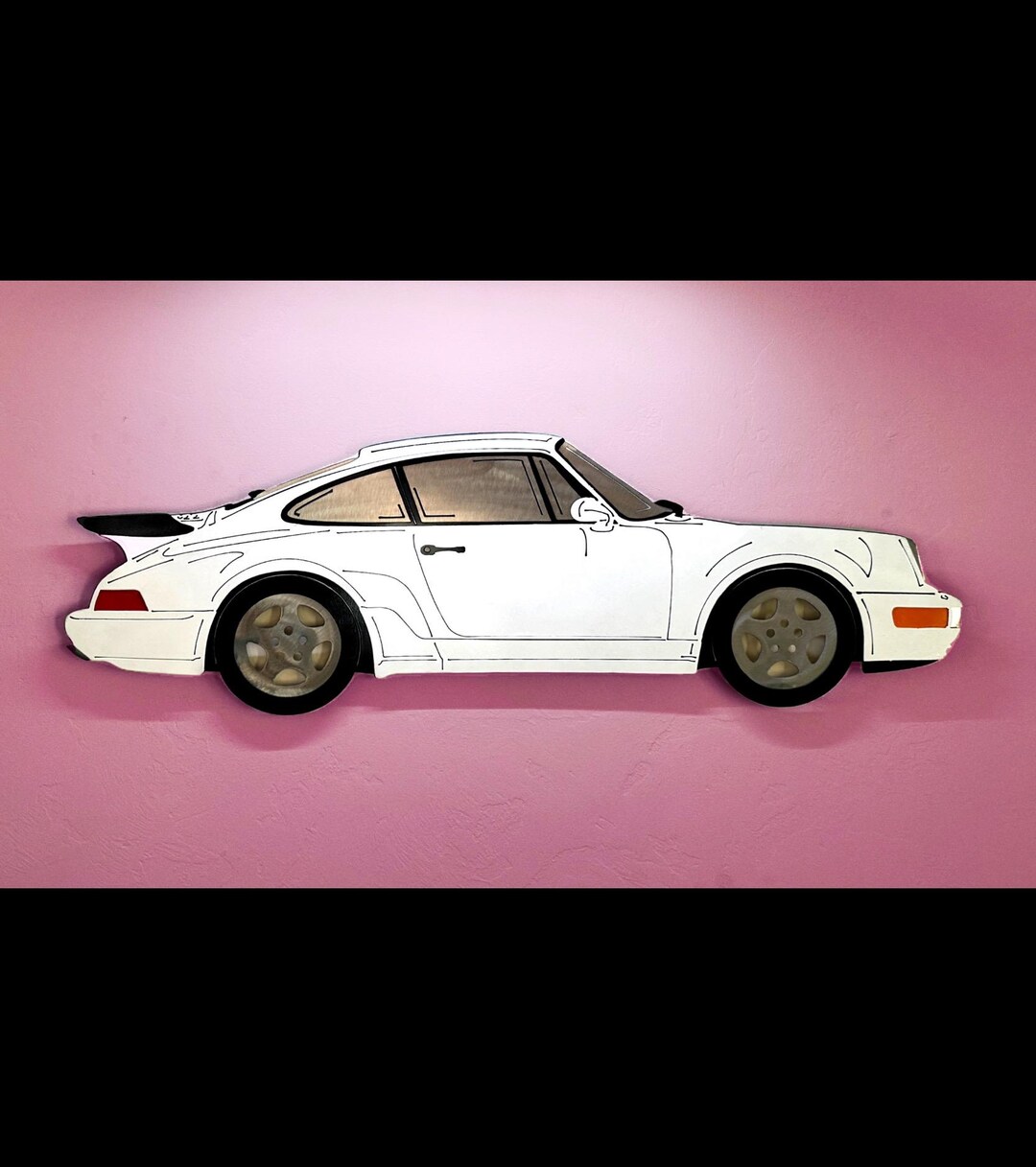 Porsche 911 Turbo ‘91 Metal Wall Hanging Art - Side View German ...