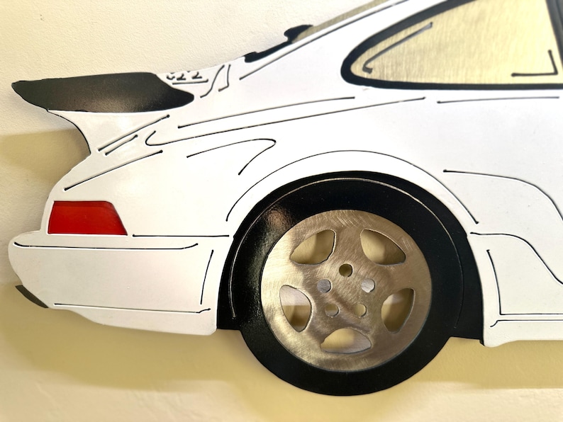 Porsche 911 Turbo ‘91 Metal Wall Hanging Art - Side View German ...