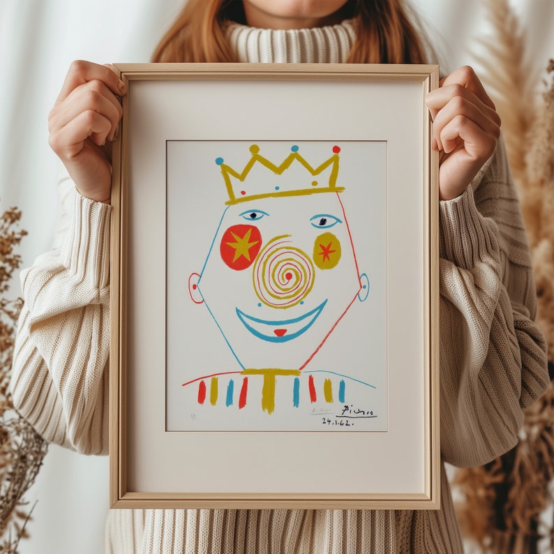 Pablo Picasso : the Clown le Clown 1962 Lithography Giclee Wall Art ...