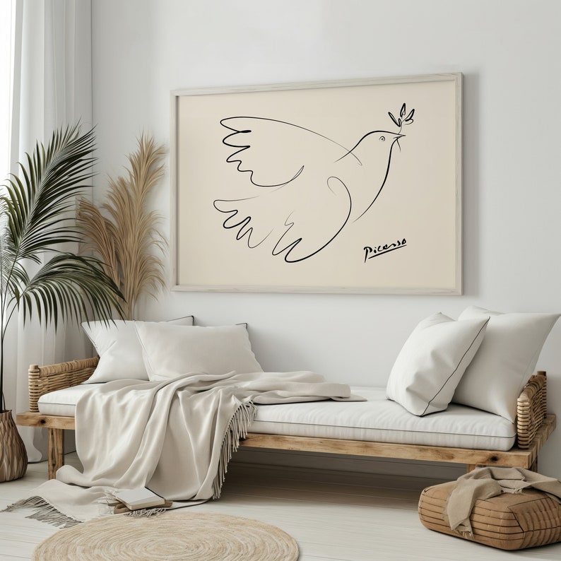 Pablo Picasso Blue Dove of Peace Lithograph Giclee Wall Art Print Home ...