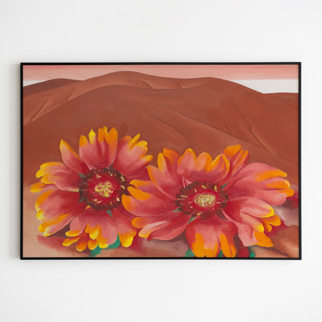 Georgia O'keeffe : Red Hills With Flowers 1937 Precisionism Abstract ...