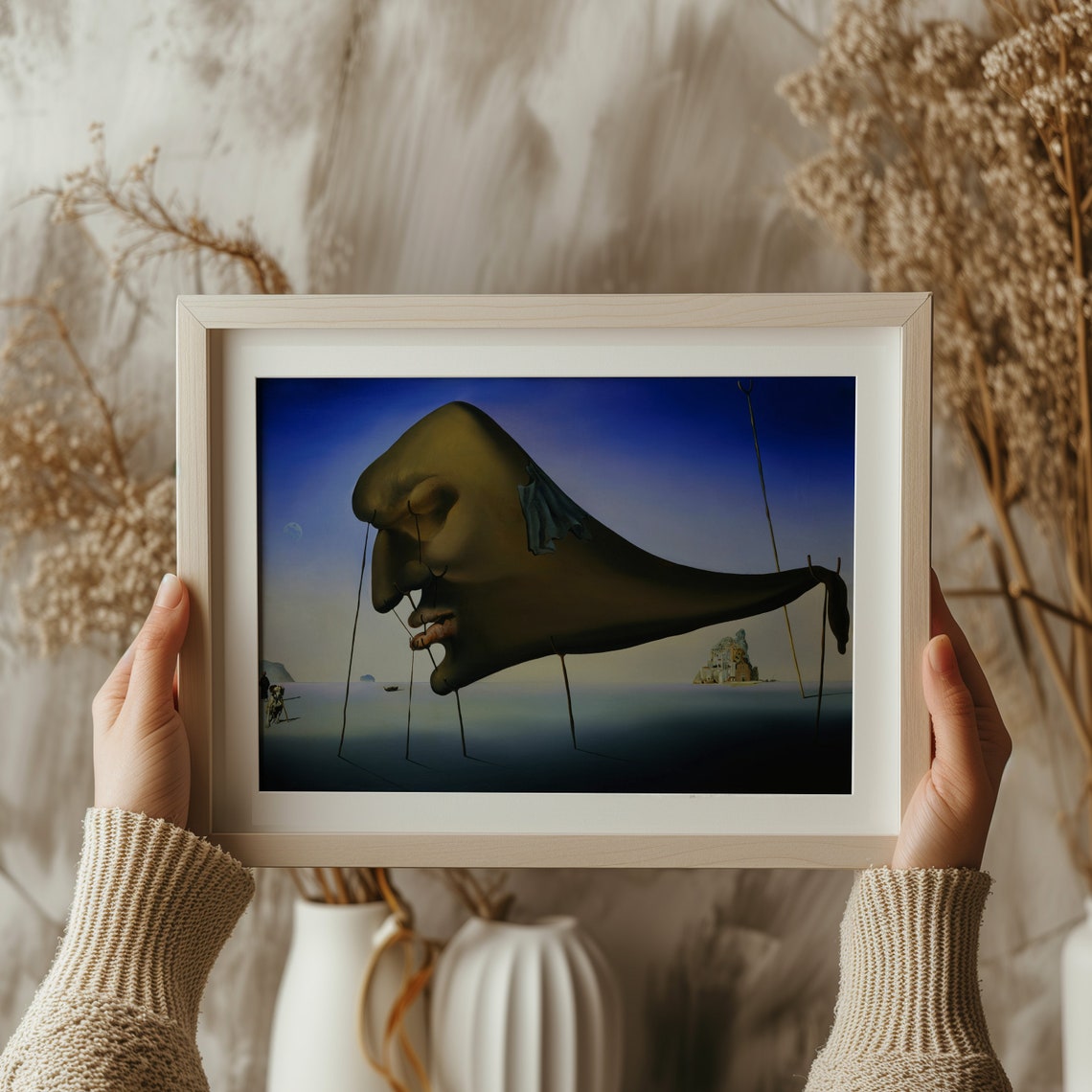 Salvador Dali : Sleep 1937 Surrealism Symbolic Painting Giclee Wall Art ...