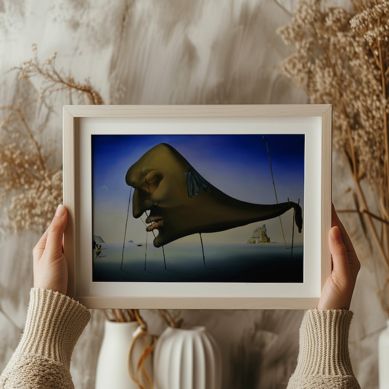 Salvador Dali : Sleep 1937 Surrealism Symbolic Painting Giclee Wall Art ...