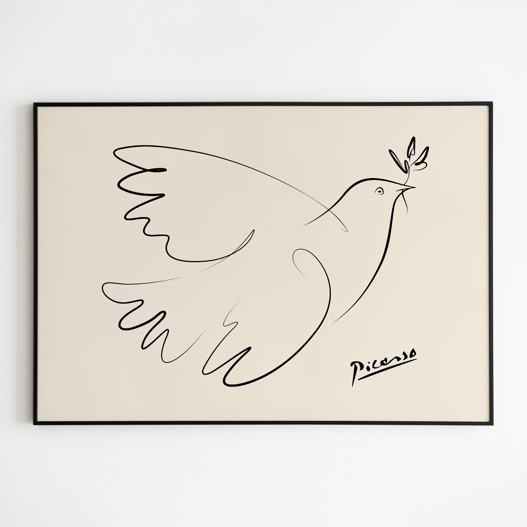 Pablo Picasso Blue Dove of Peace Lithograph Giclee Wall Art Print Home ...