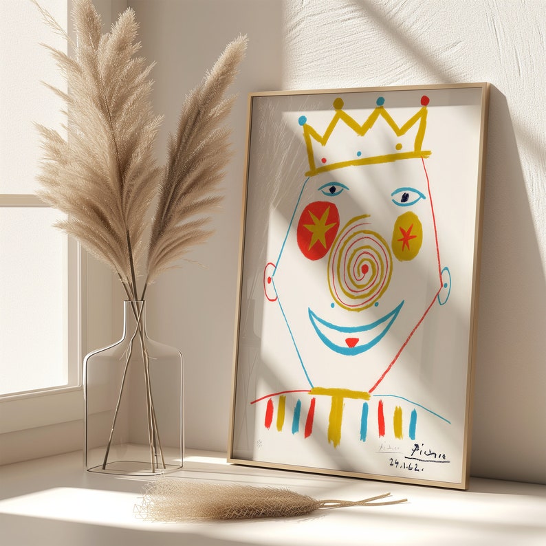 Pablo Picasso : the Clown le Clown 1962 Lithography Giclee Wall Art ...