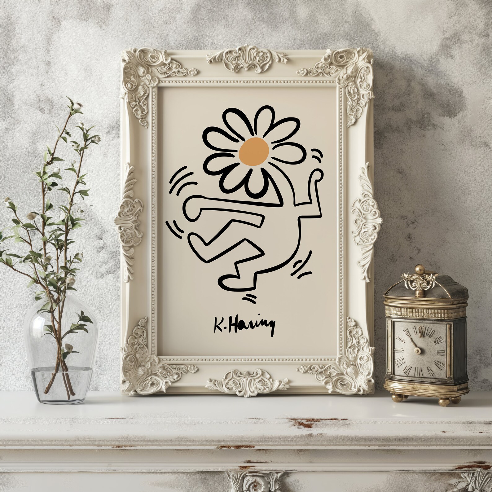 Keith Haring Flower Dancing Poster Giclee Wall Art Print Home Decor ...