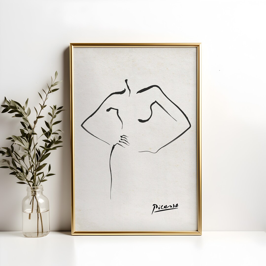 Body Outline Drawing Lithograph by Pablo Picasso Giclee Wall Art Print ...