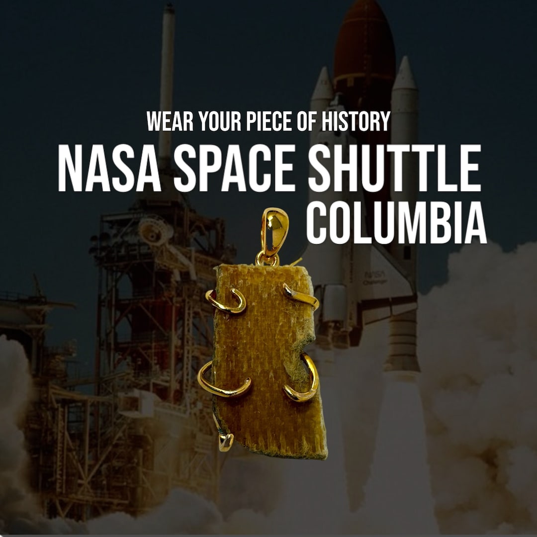 NASA Space Shuttle Columbia Fragment Pendant: Gold Plated Sterling ...