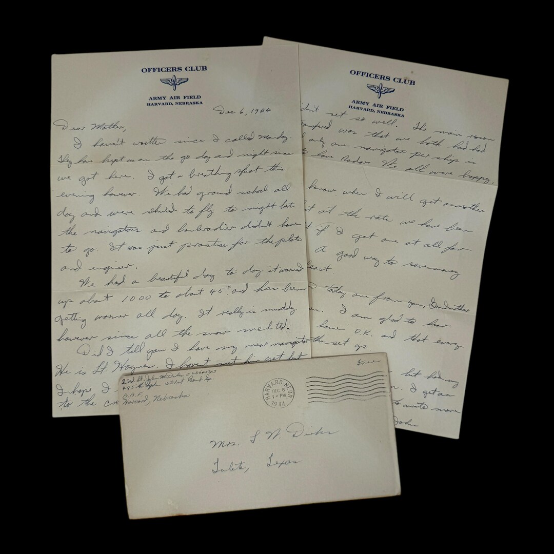 RARE Original WWII 1944 U.S. Army Air Force 2nd Lt. John Dirks 501st ...