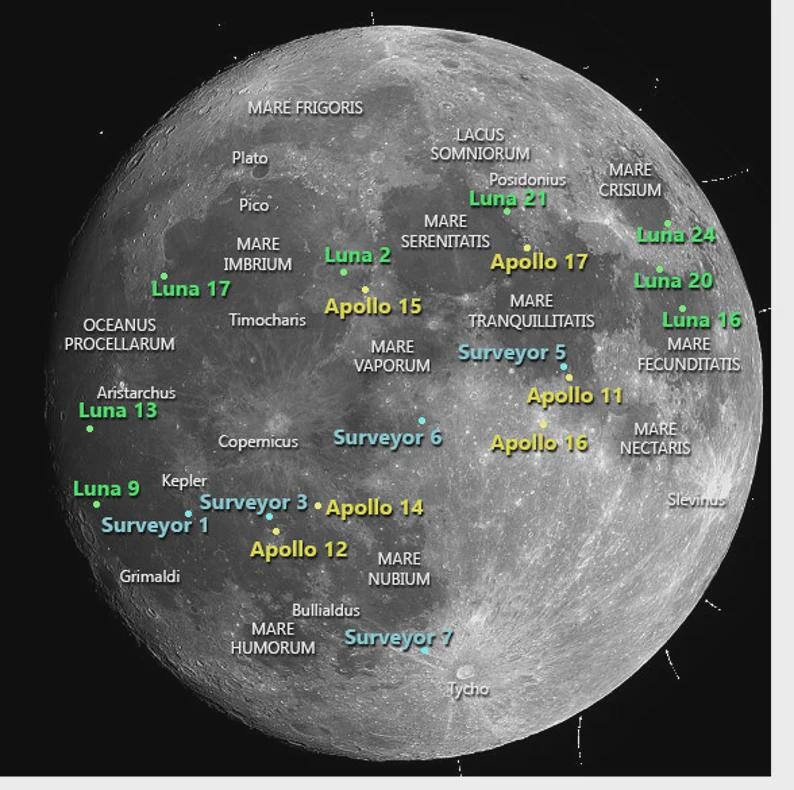1961 NASA Lunar Map: Vaporum Crater - Apollo Program Collectible (C.O.A ...
