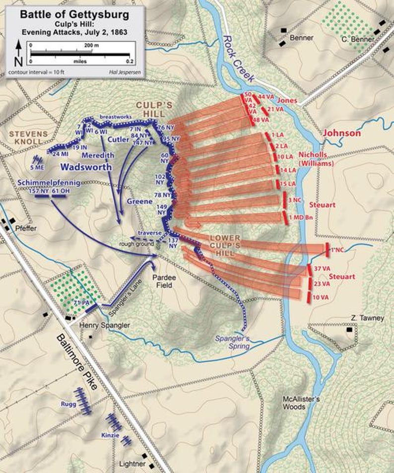 RARE! Original 1863 Battle of Gettysburg “choose Your Location” Civil ...