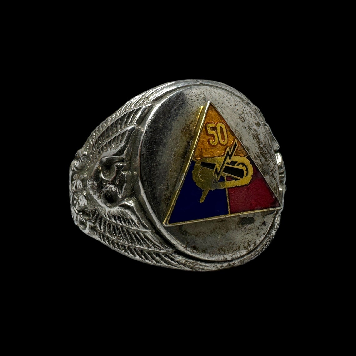 Vintage Sterling Silver 50th Armd. Division Ring: New Jersey National ...