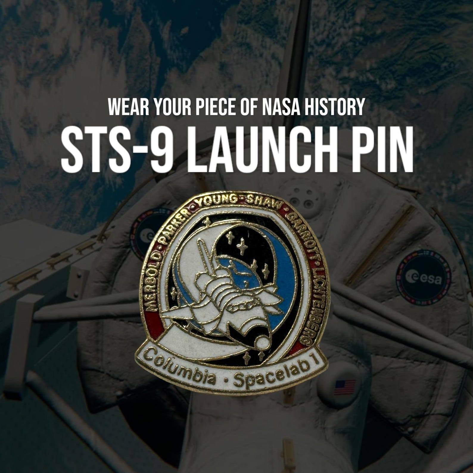 RARE! Original 1983 NASA Space Shuttle Columbia STS-9 Mission Lapel Pin ...