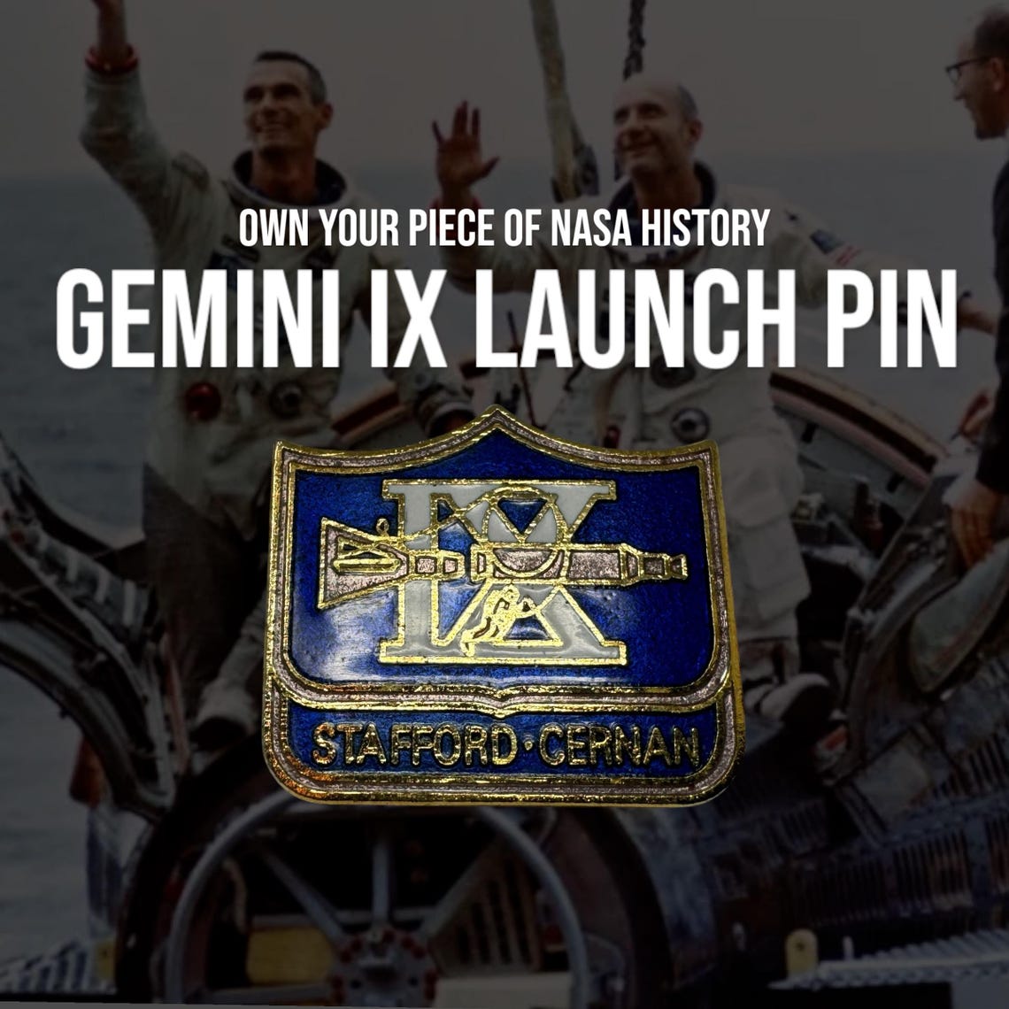 Vintage Gemini IX Mission Pin: NASA Space Program Collectible (C.O.A ...