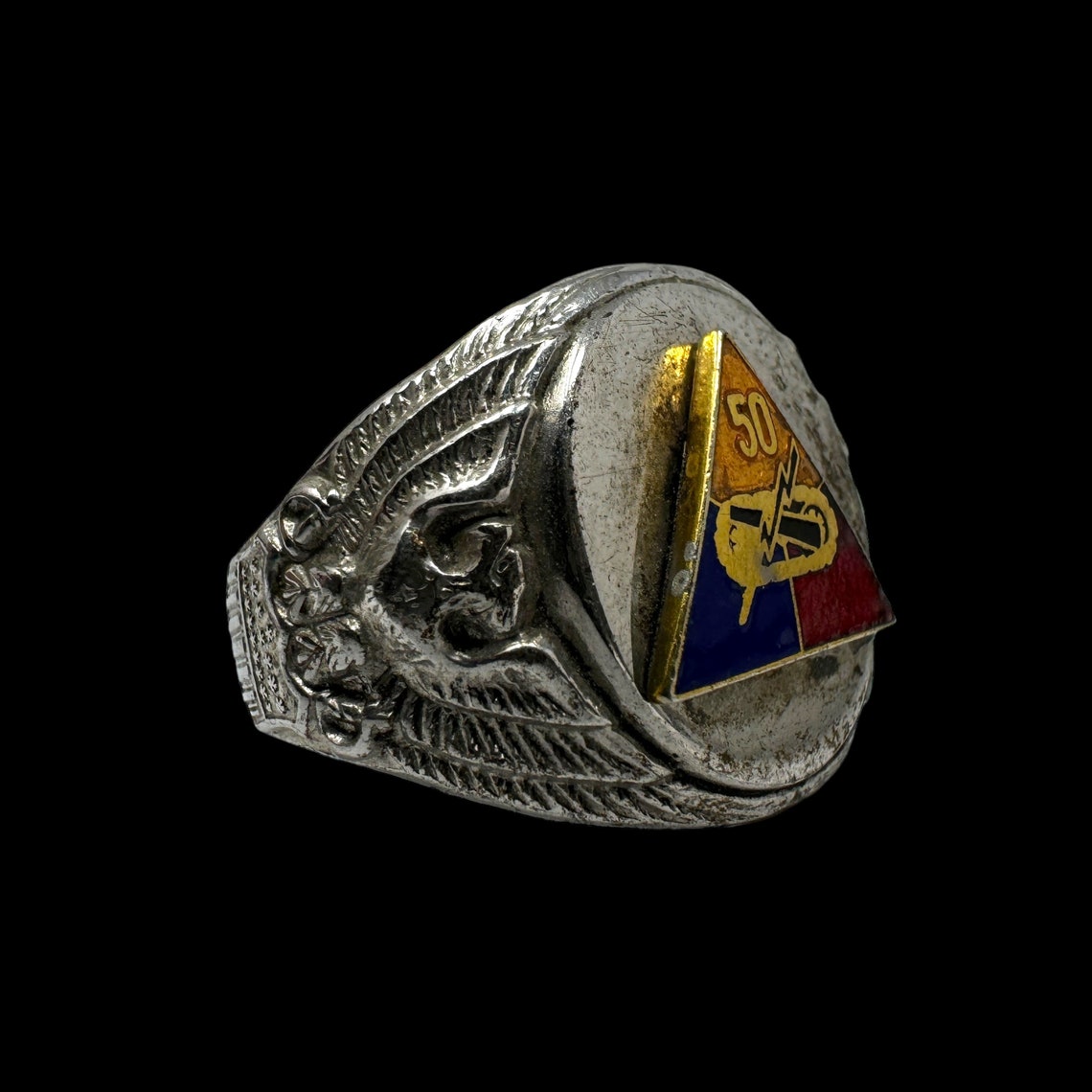 Vintage Sterling Silver 50th Armd. Division Ring: New Jersey National ...