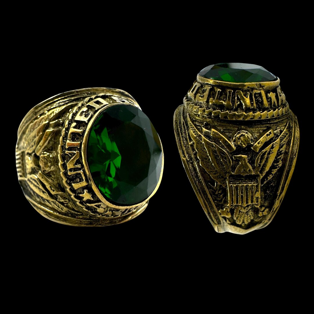 Vintage 10K Gold U.S. Army Ring: 1960-70s Military Ring, Size 9 (with C ...