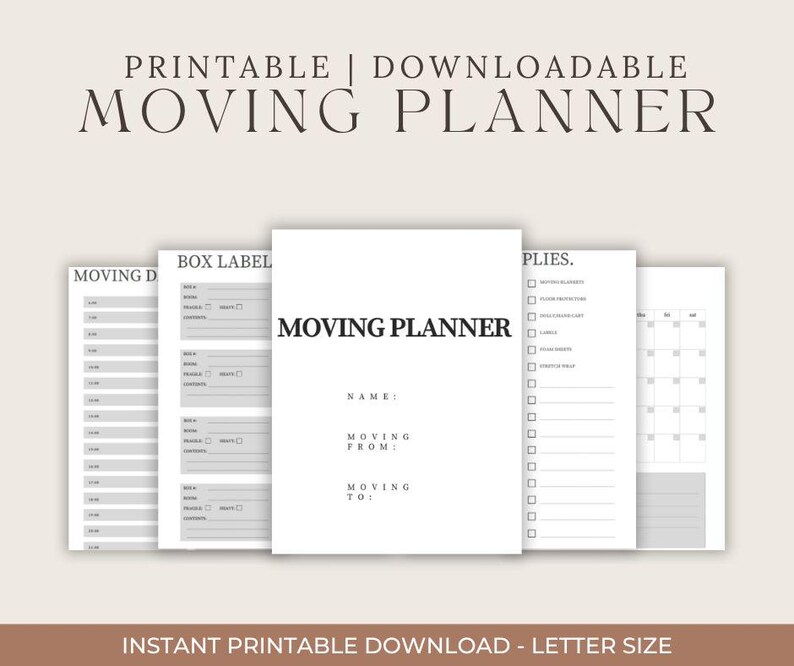 Black and White Moving Planner - Etsy
