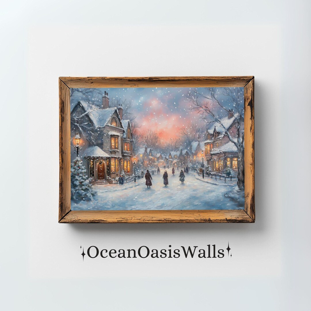 Printable Vintage Christmas Wall Art, Vintage Holiday Decor, Nostalgic ...