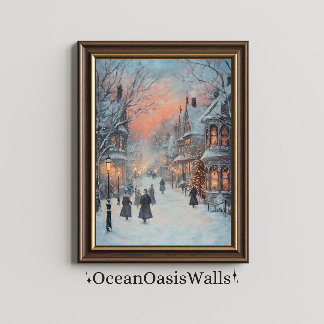 Printable Vintage Christmas Wall Art, Vintage Holiday Decor, Nostalgic ...