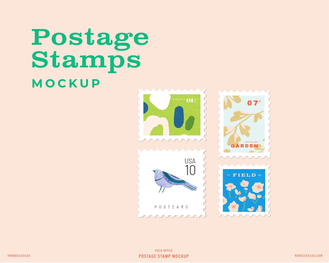 Postage Stamp Mockup, Stamp Collection Mockup, Photoshop Mockup for ...