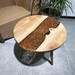 Round Resin Coffee Table, With Real Coffee Beans & Wooden Legs ...