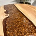 Round Resin Coffee Table, With Real Coffee Beans & Wooden Legs ...