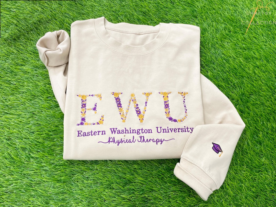 Custom College Floral Embroidered Sweatshirt ,personalized Your Text ...