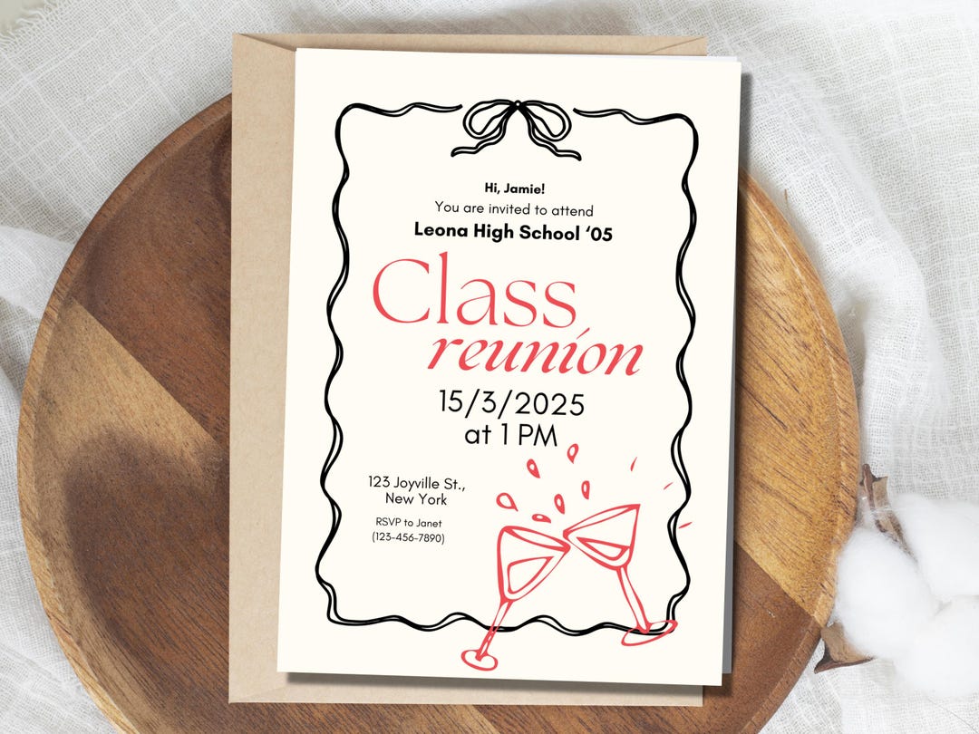 Class Reunion Invitation 10 Year Reunion Invite 20 Year Reunion ...